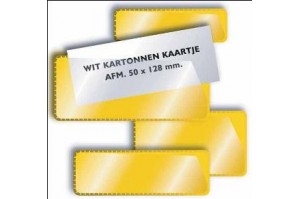 Wit magnetische insteekhoes met kartonnen kaartje